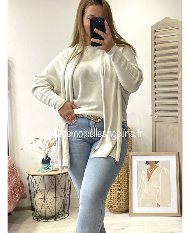 PULL ECGARPE ECRU - EXPEDITION EN 48H