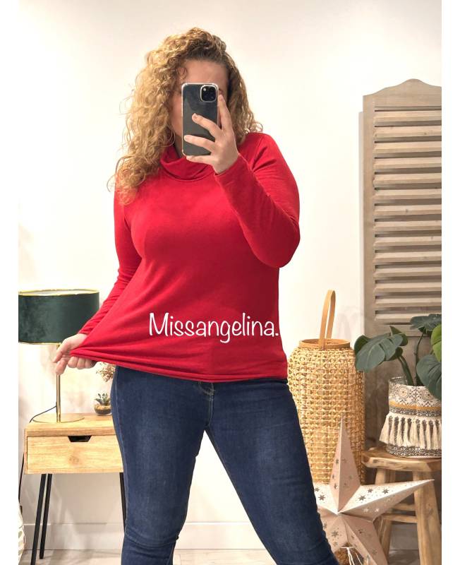 SOUS-PULL COL ROULÉ ROUGE. ENVOI RAPIDE.