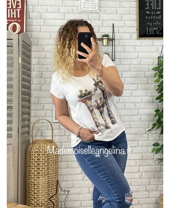 TEE-SHIRT GIRAFE RIGOLO. EXPEDITION EN 48H.