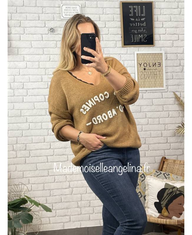 PULL LES COPINES D'ABORD EN MAILLE TOUTE DOUCE. EXPÉDITION EN 48H.